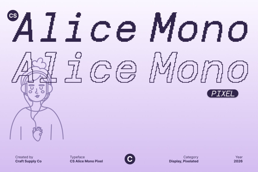 CS Alice Mono Pixel Font - Befonts