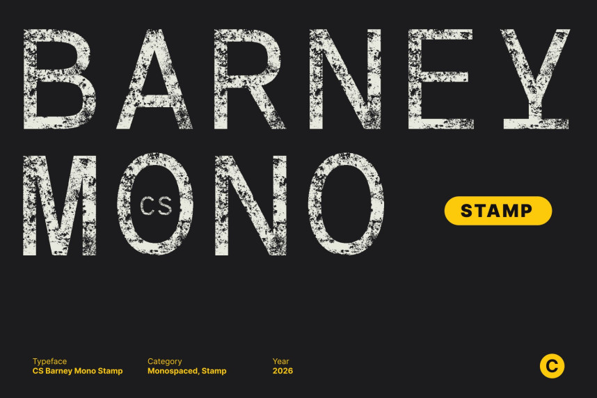 CS Barney Mono Stamp Font - Befonts