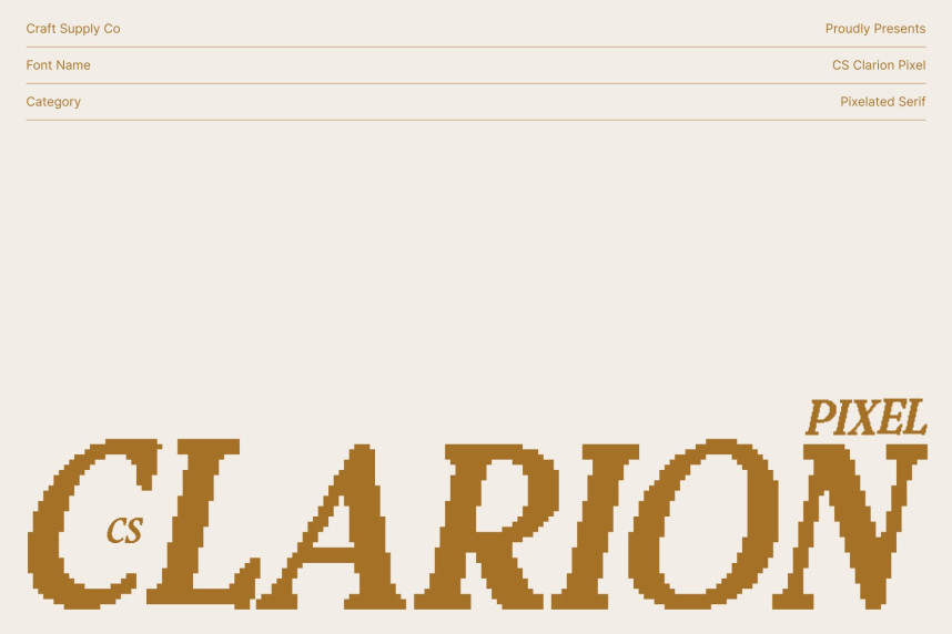 CS Clarion Pixel Font - Befonts