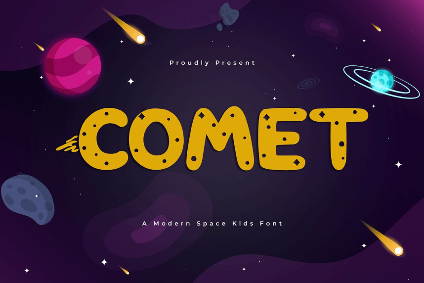 Comet - Space Kids Font - Befonts
