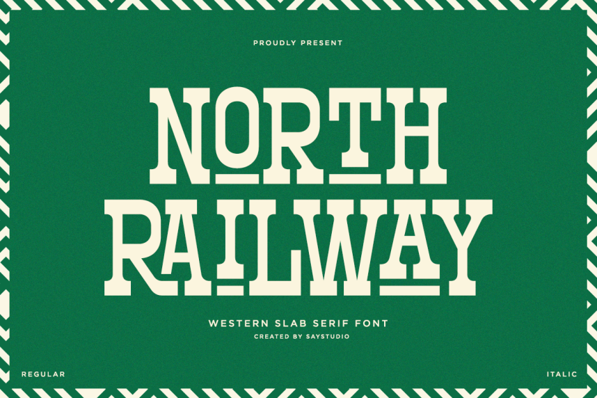 North Railway Font - Befonts
