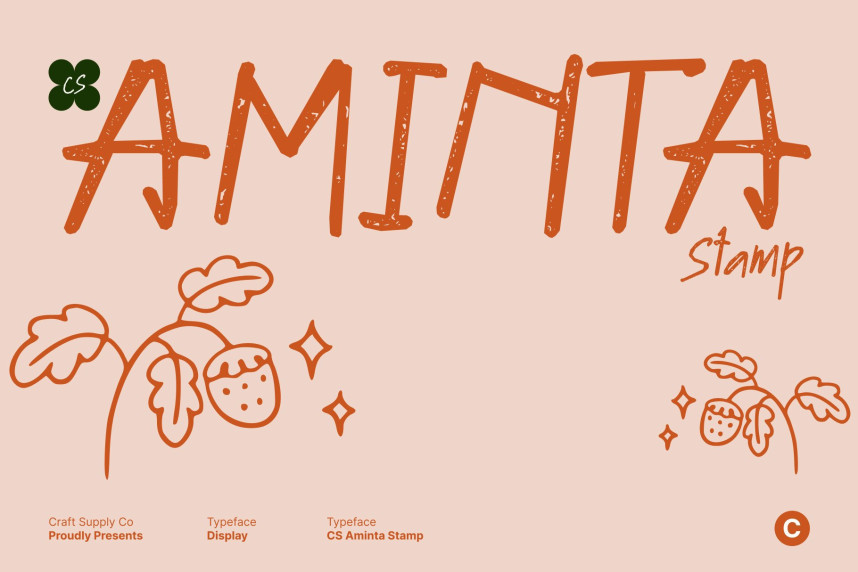 CS Aminta Stamp Font - Befonts