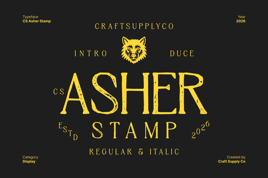 CS Asher Stamp Font - Befonts