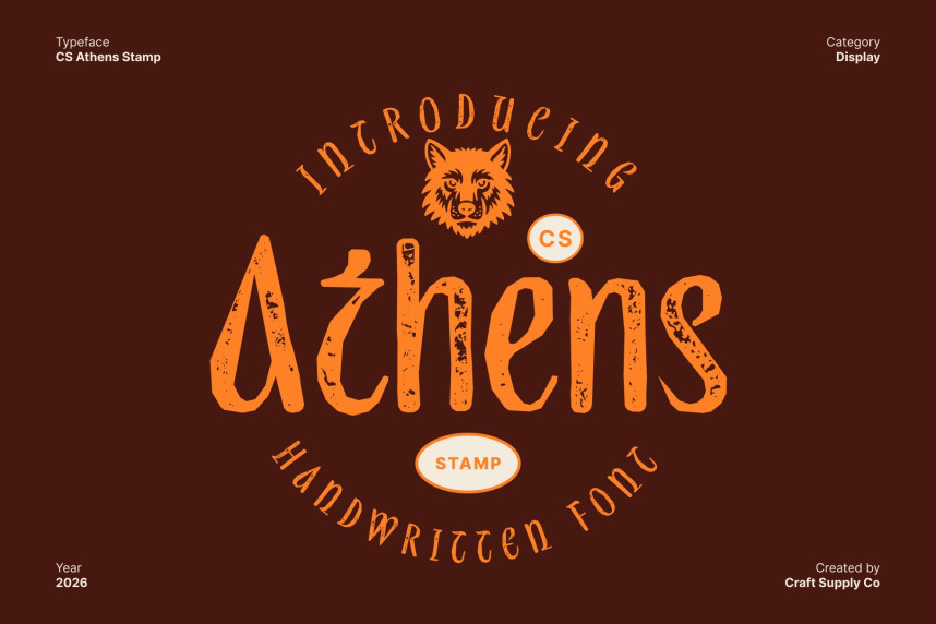 CS Athens Stamp Font - Befonts