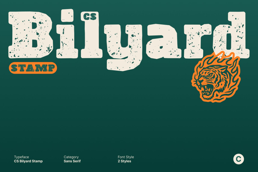 CS Bilyard Stamp Font - Befonts