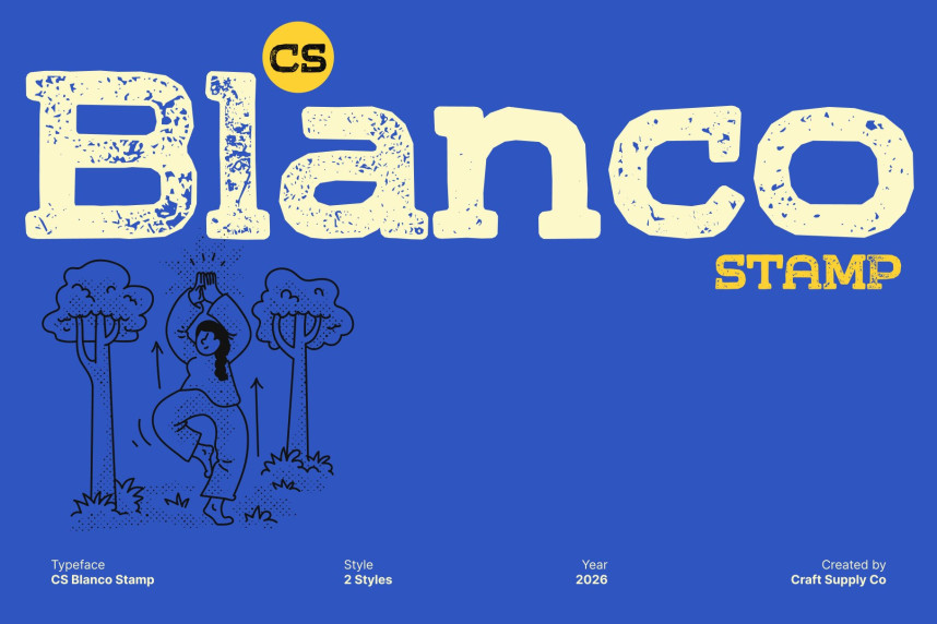CS Blanco Stamp Font - Befonts