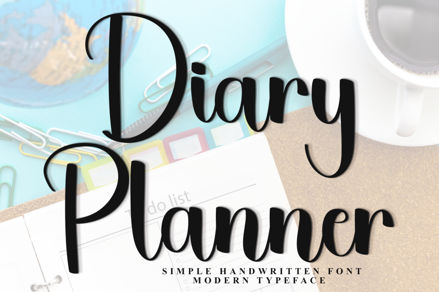 Diary Planner – Handwritten Script Font - Befonts