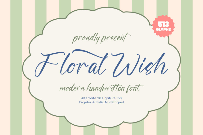 Floral Wish - Modern Handwritten Font - Befonts