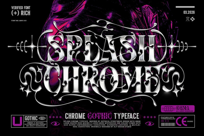 Splash Chrome Font - Befonts