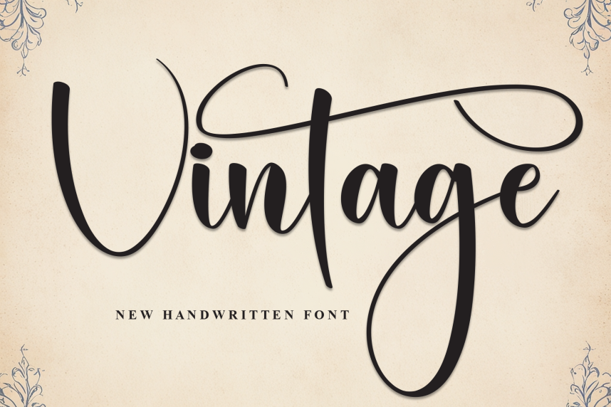 Vintage – Natural Script Handwritten Font - Befonts