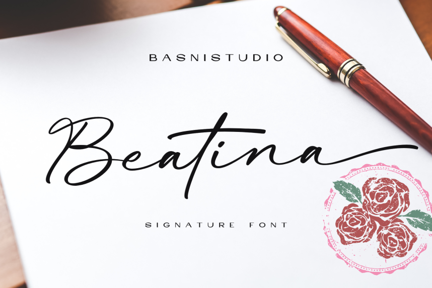 Beatina – Signature Font - Befonts