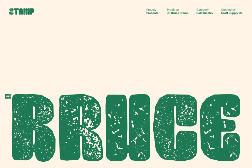 CS Bruce Stamp Font - Befonts