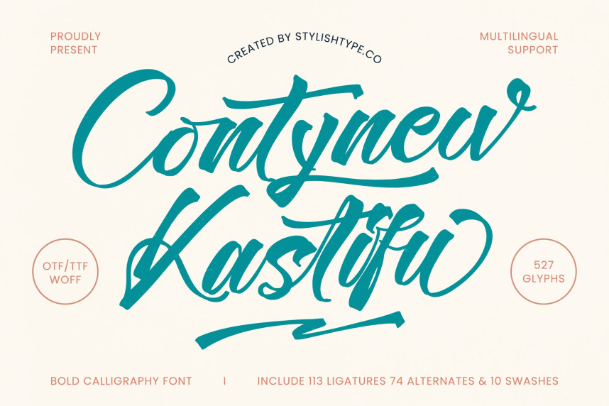 Contynew Kastifu - Bold Calligraphy Font - Befonts