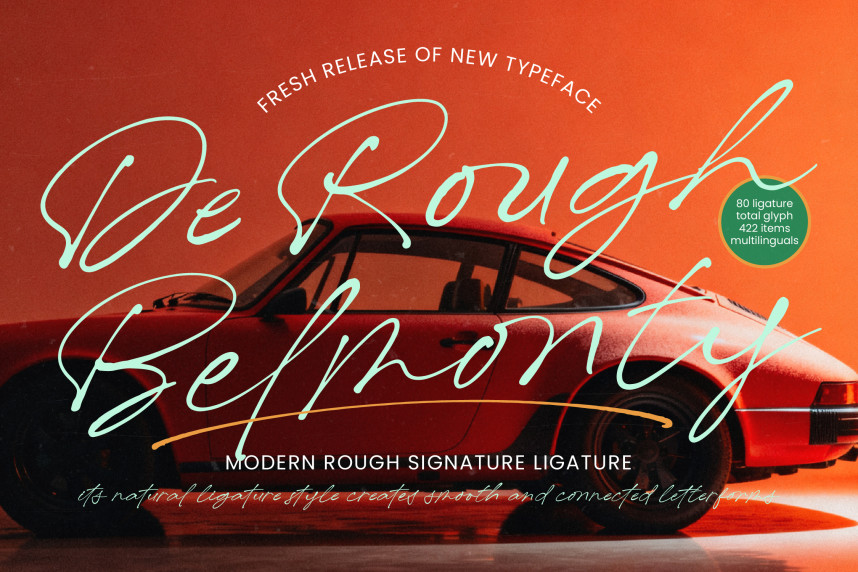 De Rough Belmonty - Modern Rough Signature Font - Befonts