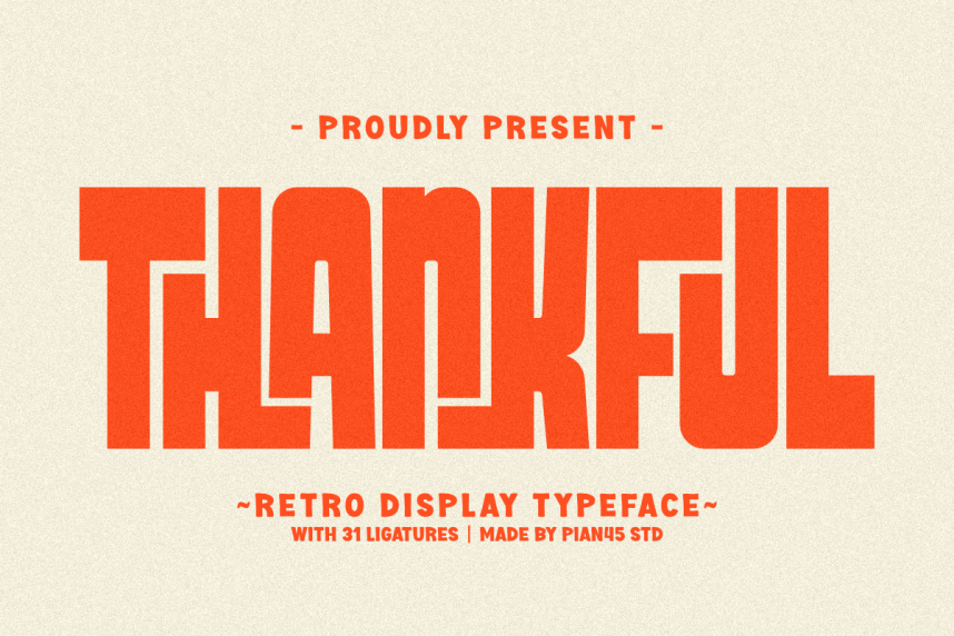 Thankful - Retro Display Font - Befonts