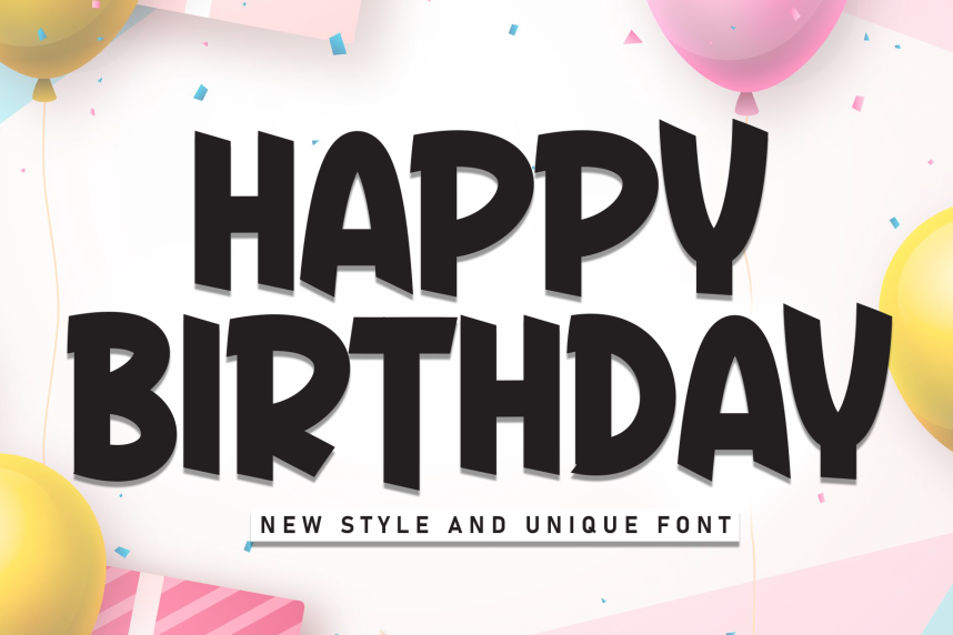 Happy Bithday Playful Font - Befonts