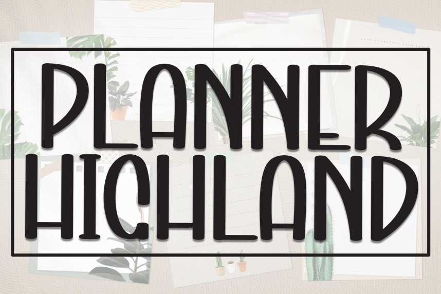 Planner Highland Playful Font - Befonts