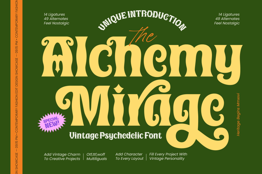 Alchemy Mirage – Vintage Psychedelic Font - Befonts
