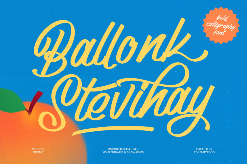 Ballonk Stevihay - Bold Calligraphy Font - Befonts