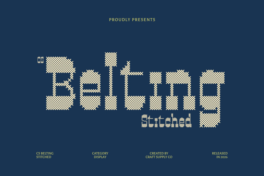 CS Belting Stitched Font - Befonts
