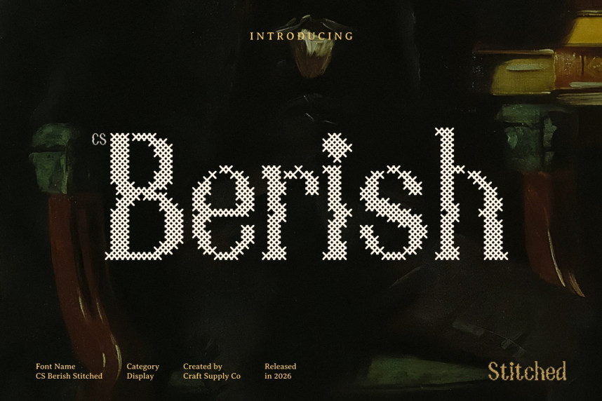 CS Berish Stitched Font - Befonts