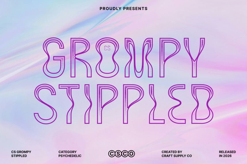 CS Grompy Stippled Font - Befonts