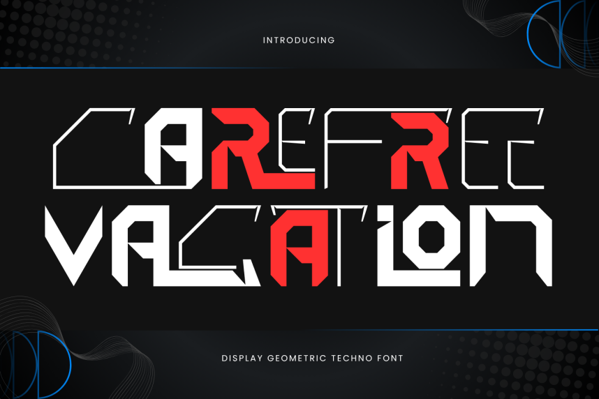 Carefree Vacation - Futuristic Font - Befonts