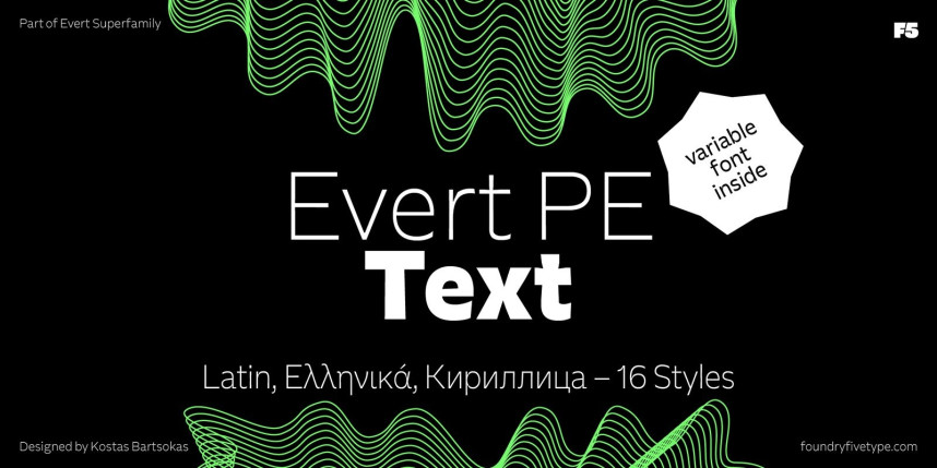 Evert PE Text Font Family - Befonts