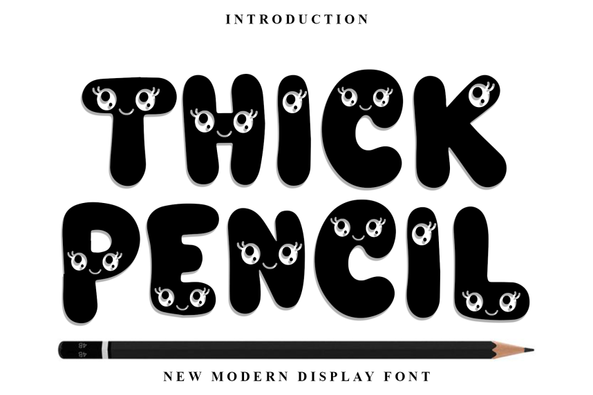 Thick Pencil Display Font - Befonts