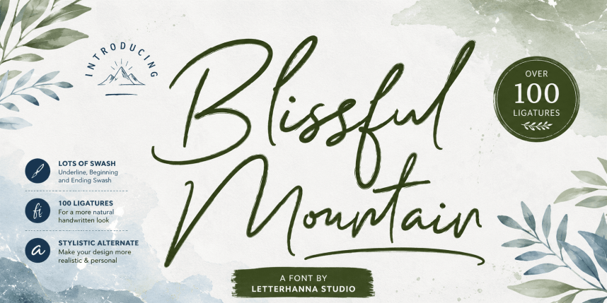 Blissful Mountain Font - Befonts