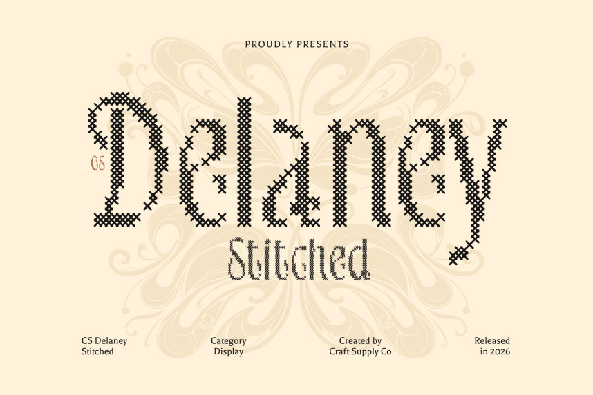 CS Delaney Stitched Font - Befonts